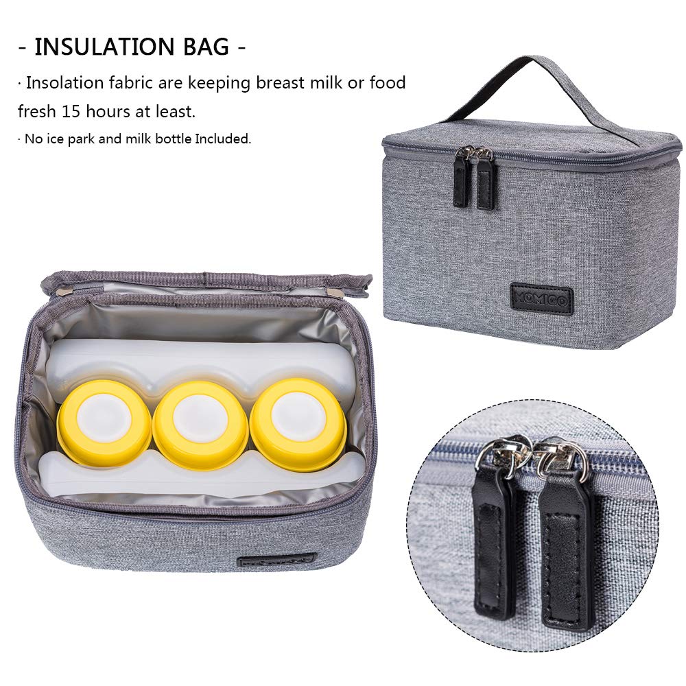 Diaper Bag Breast Pump Backpack - Multi-Function Cooler and Moistureproof Bag Double Layer for Mother Baby Bottle Breast Milk Pump Outdoor Working Backpack with Insulation Bag (Grey) (Medium)