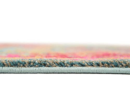 Unique Loom Medici Collection Floral Vibrant Colors Traditional Blue Area Rug (8' 0 x 11' 0)