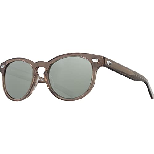Costa Men's Del Mar Sunglasses Shiny Taupe Crystal/Gray Silver Mirror 580G 54