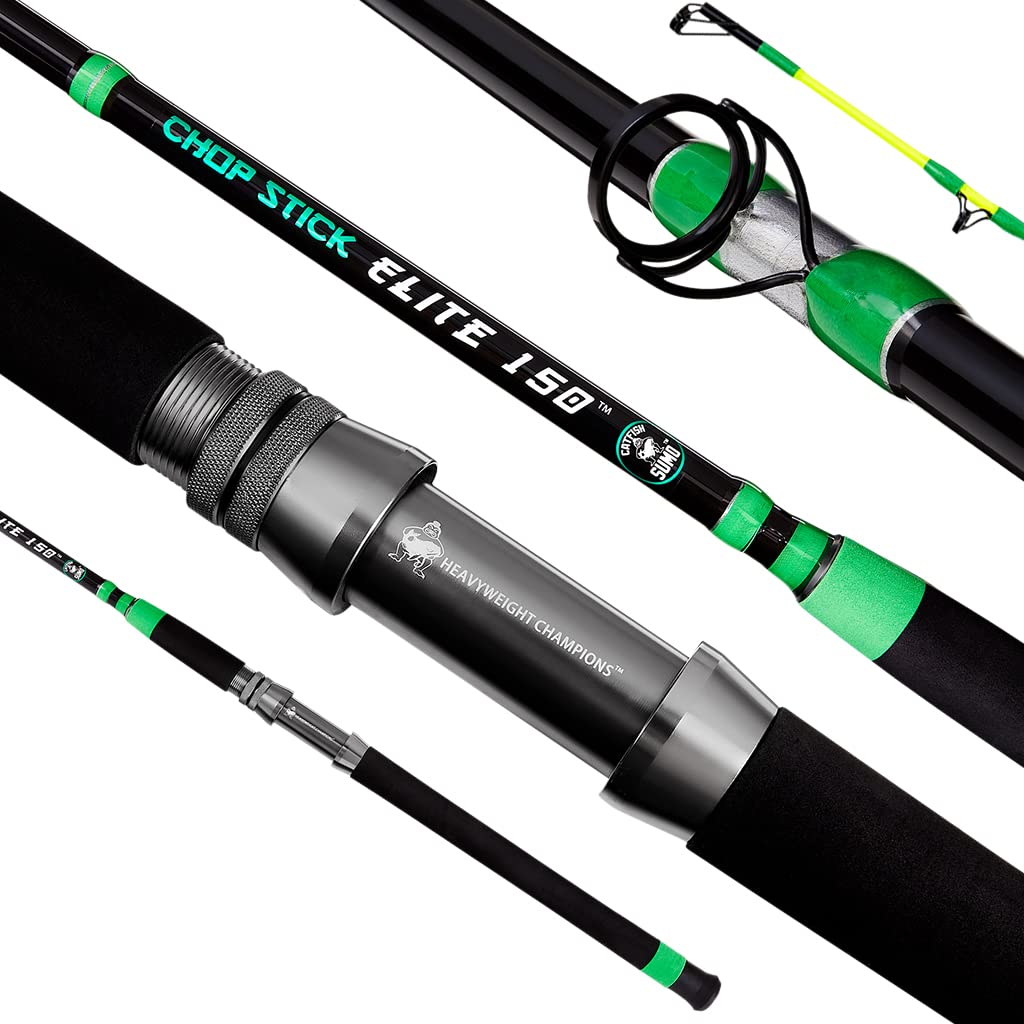 Elite 150 Catfishing Rod: 1 Piece Medium Heavy, 7' 6" by Catfish Sumo, Dead-Lifts 150lbs