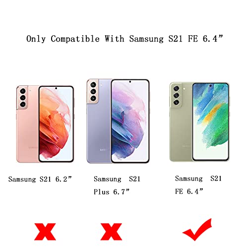 phylla Compatible with Samsung Galaxy S21 FE 6.4β 5g Phone Case Luxury Plating Cute Love Heart Side Small Pattern Case Full Camera Protection Soft Silicone Shockproof Bumper Cover (Purple)