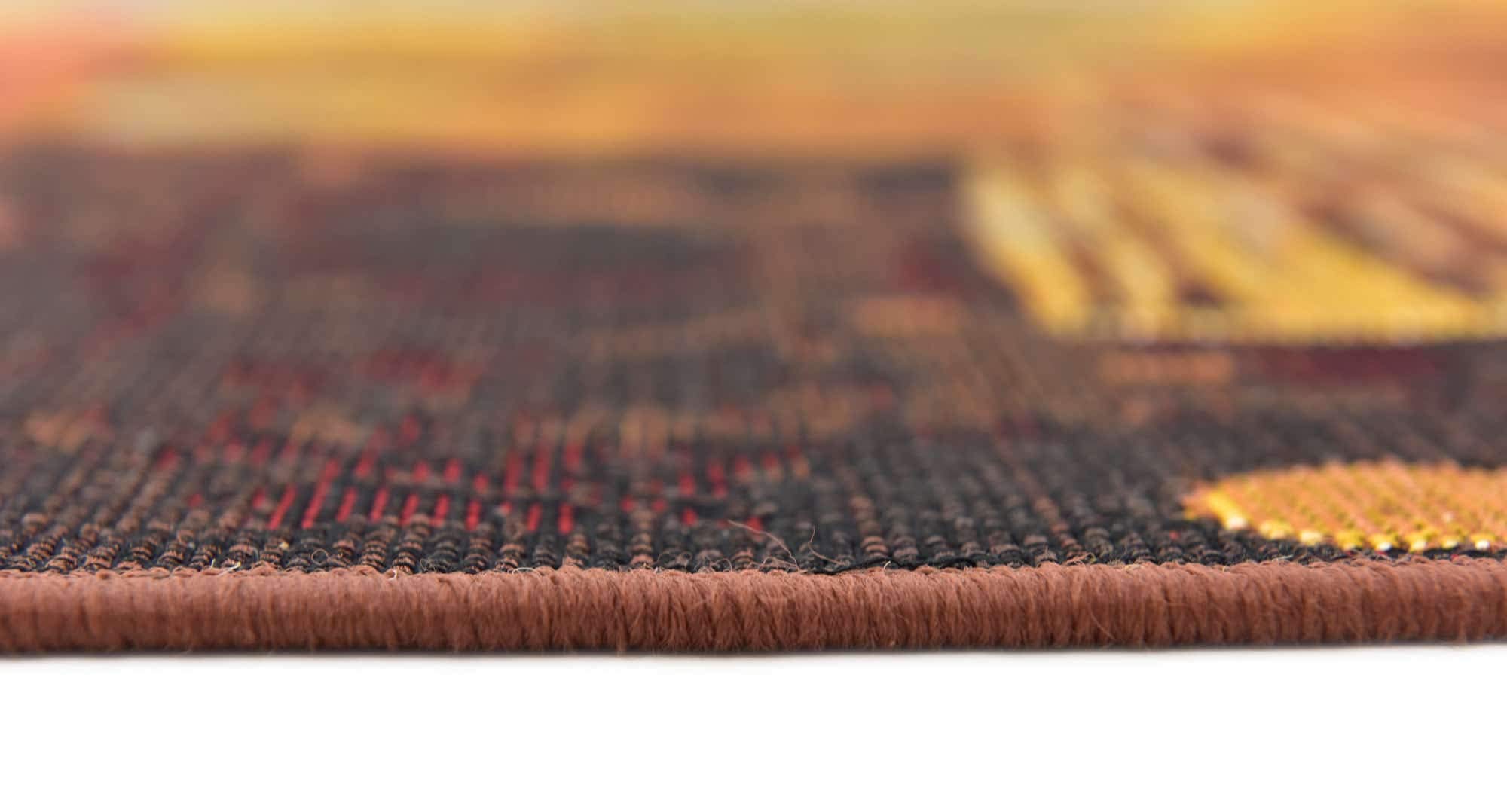 Unique Loom Outdoor Modern Collection Area Rug - Pine (5' 4" Square, Multi/ Brown)