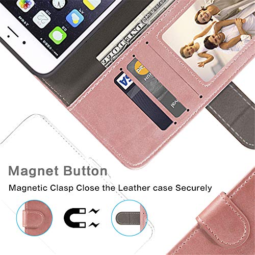 Shantime for Infinix Note 30 Pro 4G Case, Leather Wallet Case with Cash & Card Slots Soft TPU Back Cover Magnet Flip Case for Infinix Note 30 Pro 4G (6.78โ) Rosegold