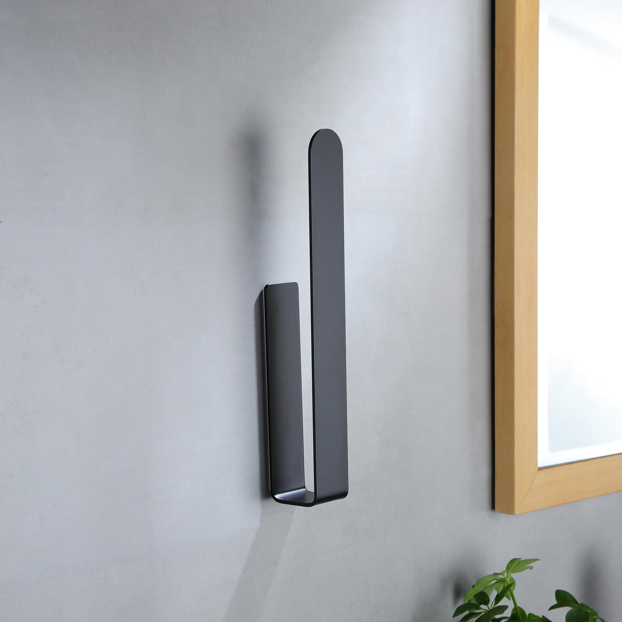 Taozun Adhesive Towel Holder - Hand Towel Rack for Bathroom, Stainless Steel Towel Rail Wall Mounted, 12-Inch Guest Towel Holder, Brushed Black