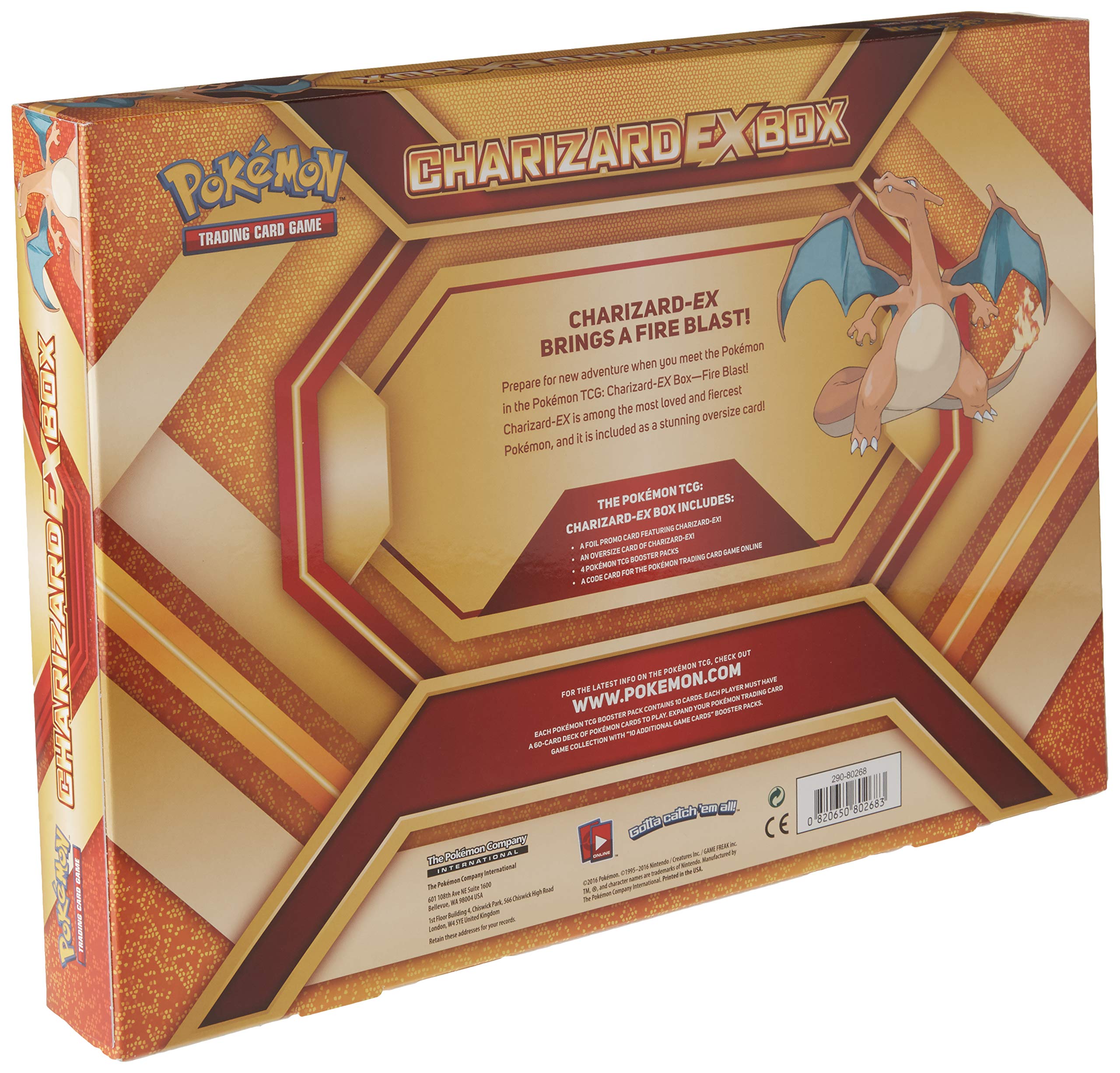 Pokemon Cards POK16CHAREXBX TCG: Charizard-EX Box Fire Blast Card Game, Multicolor
