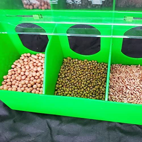 Pigeon Feeder Quail Feeder Water 2 Pack Bird Chicken Duck Feeder with 3 Hole Pet Bowls & Feeders Eat Food (Three Hole)