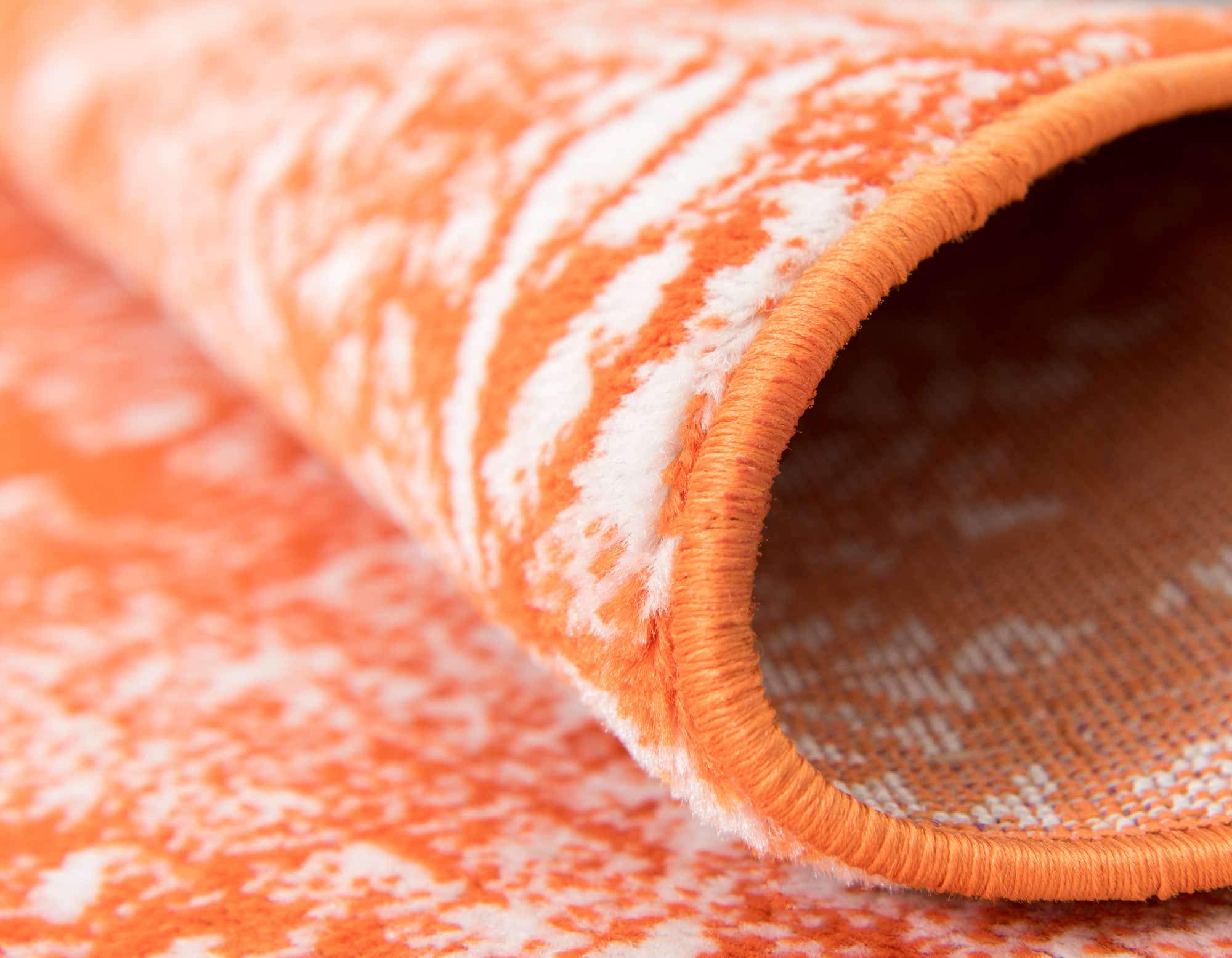 Unique Loom Sofia Collection Area Rug - Grand (7' 10" x 10' Rectangle, Orange/ Ivory)