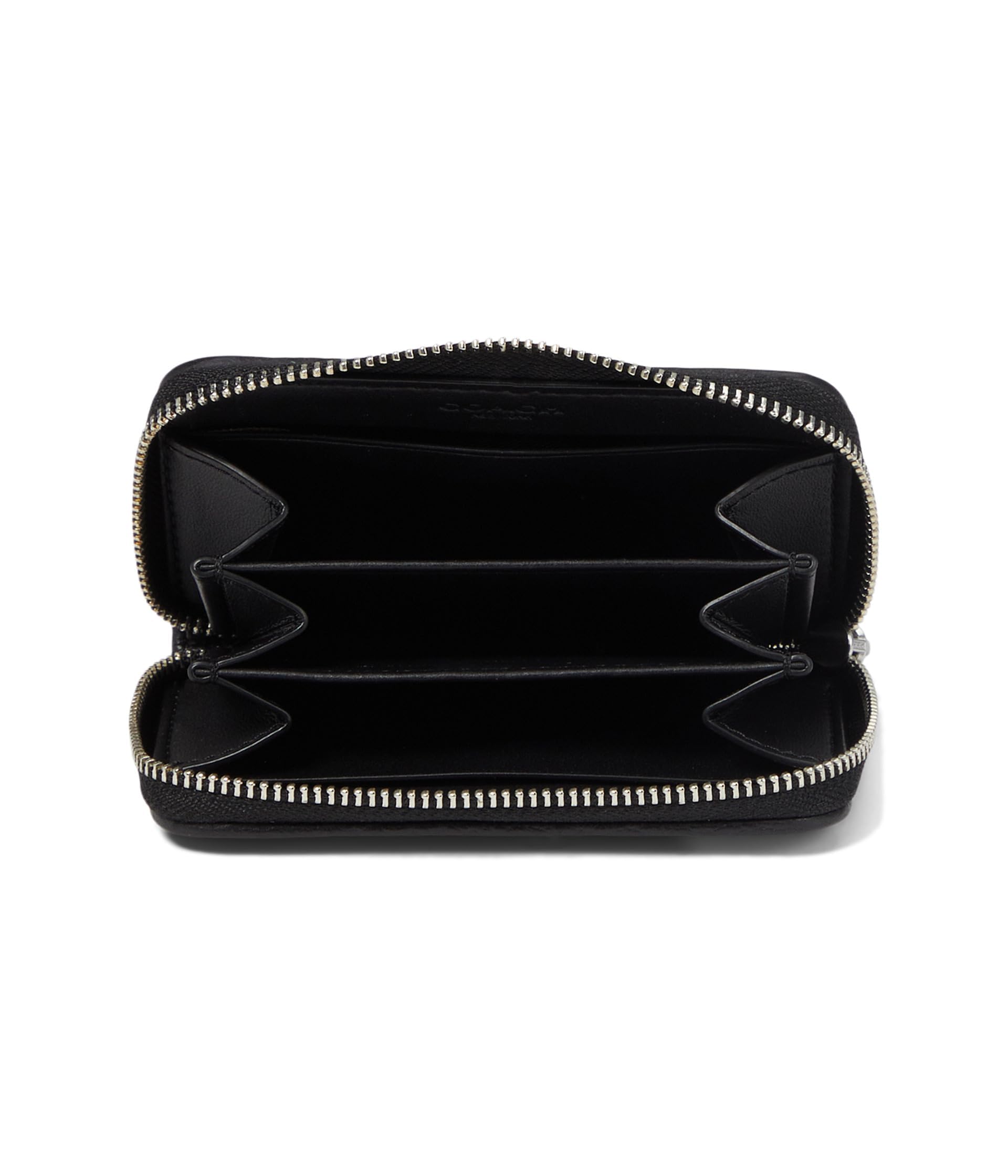Coach Women's Box Program Signature Jacquard Small Zip Around Card Case, Smoke Black, One Size
