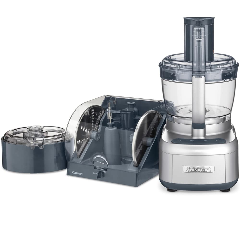 Cuisinart FP-1300SVWS Elemental 13-Cup Food Processor with Spiralizer and Dicer, Silver Bundle with Deco Chef Pair of Red Heat Resistant Oven Mitt