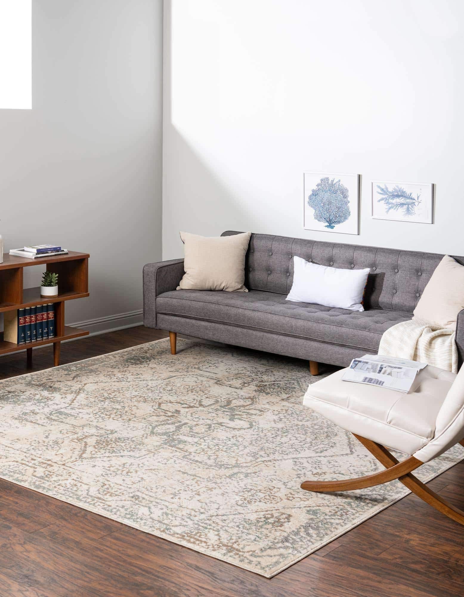 Unique Loom Tuareg Collection Area Rug - Sandstorm (8'Square, Multi/ Gray)