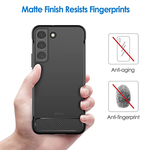 JETech Slim Fit Case for Samsung Galaxy S22+ / S22 Plus 5G 6.6-Inch, Thin Phone Cover with Shock-Absorption and Carbon Fiber Design (Black)