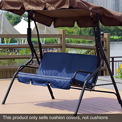 Swing Canopy Replacement Swing Cushion Cover, 3 Seat Premium 190T Polyester Taffeta Swing Seat Cover Waterproof Swing Chair for Patio Courtyard Garden 59.1 x 19.7 x 3.9in