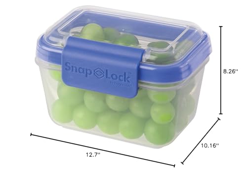 SnapLock by Progressive 2-Cup Storage Container - Blue, Easy-To-Open, Leak-Proof Silicone Seal, Snap-Off Lid, Stackable, BPA FREE