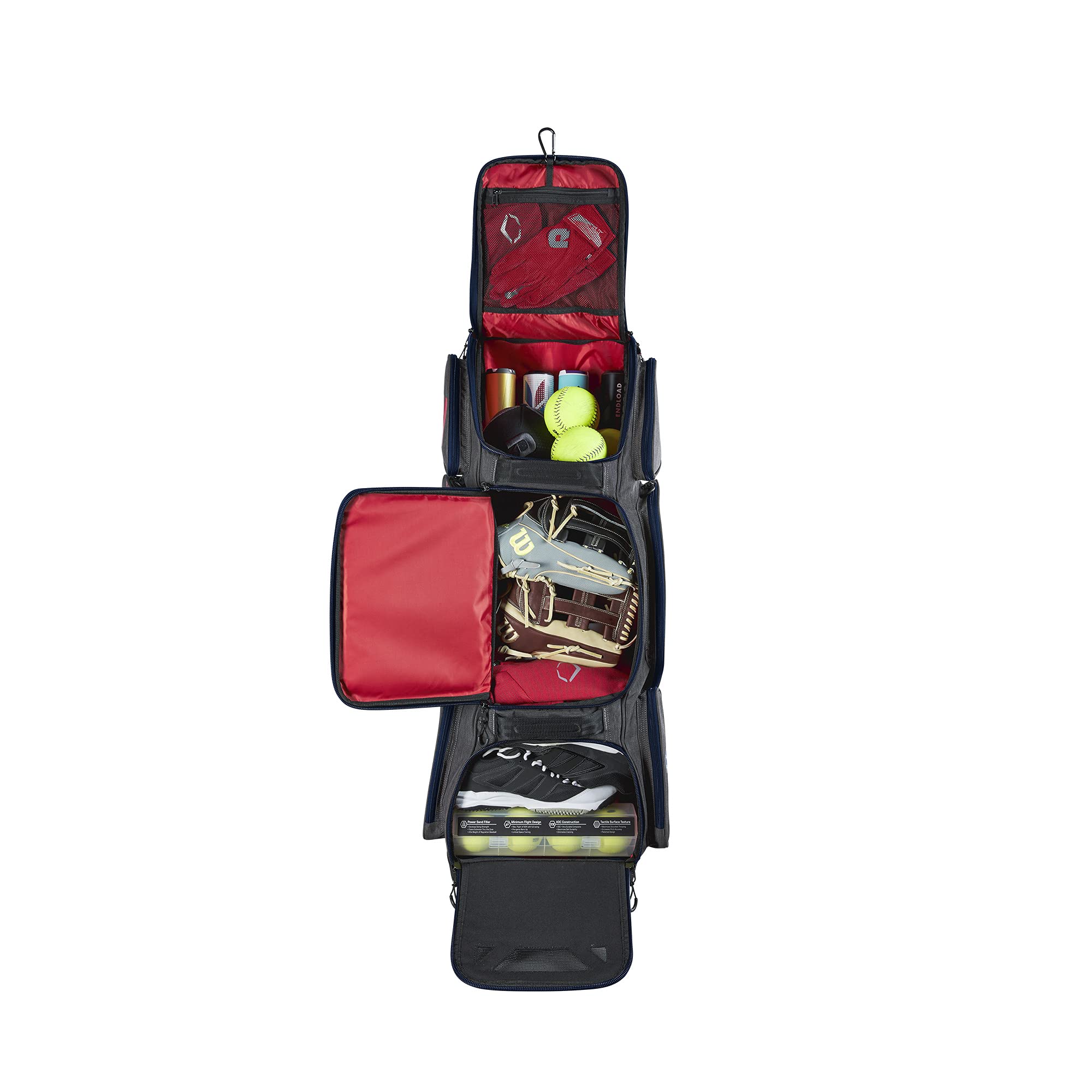 DeMarini Special Ops Front Line Wheeled Bag, Black, L: 38" W: 13.5" H: 11"