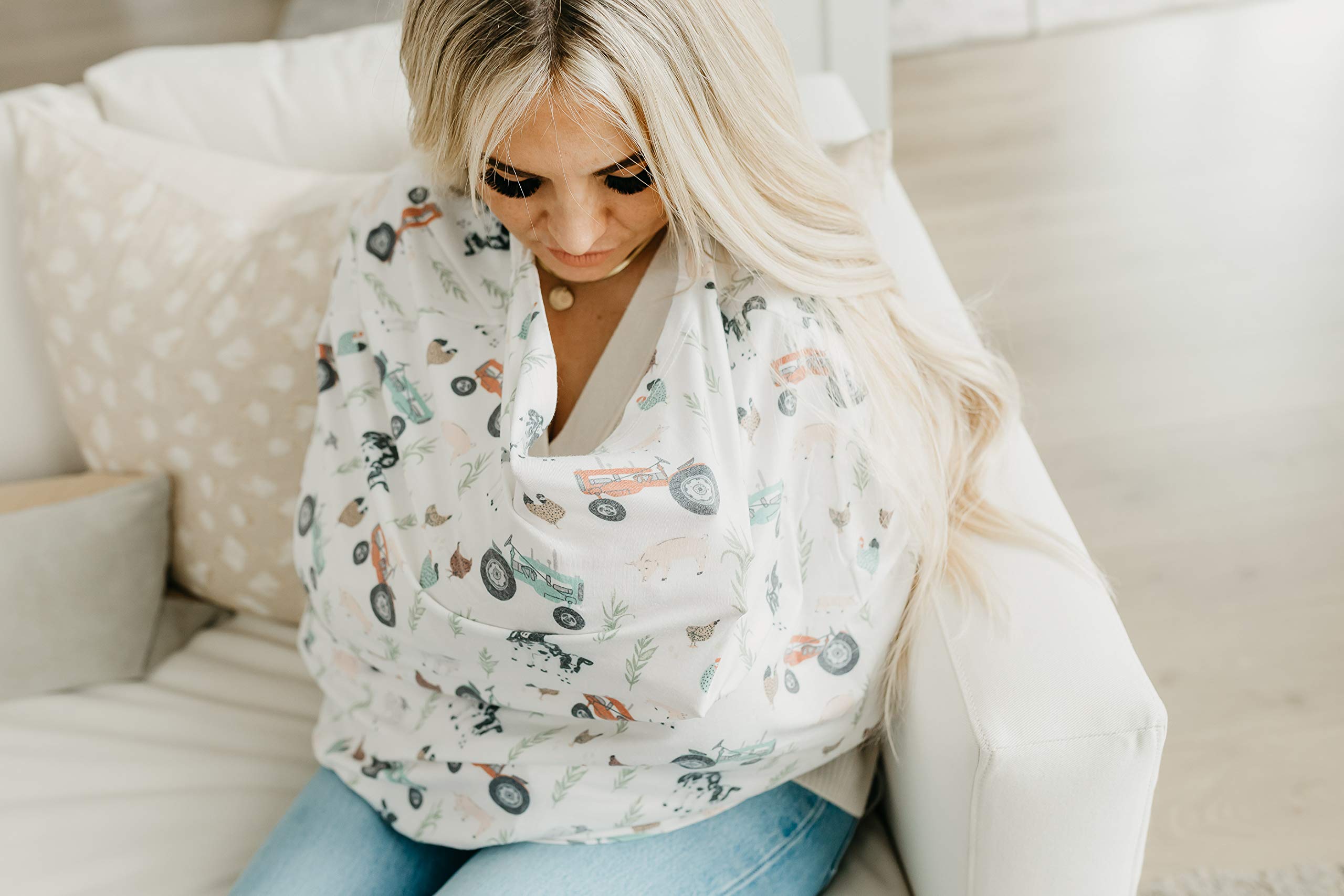 Copper Pearl Multi-Use Cover: Car Seat Covers, Nursing Cover, and Stroller Cover for Sun - Stretchy Fabric, All-Season Use, Stylish Designs, Easy Access for Moms - Jo