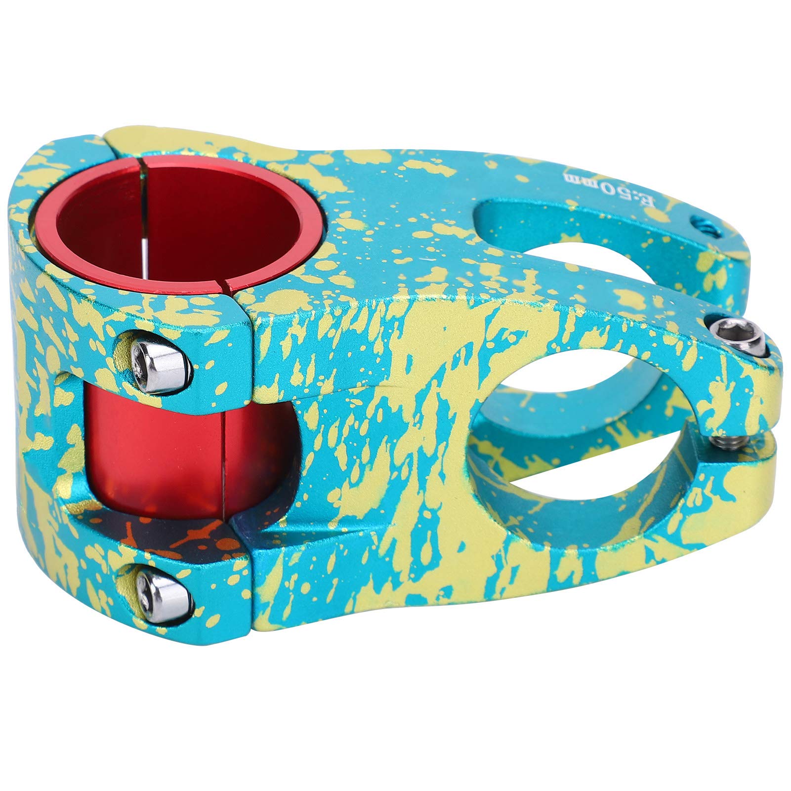 Dilwe Mountain Bike Stem 31.8/35mm Colorful Handlebar Stem Suitable for Most Road Bikes/Fixed Gear Bikes/Mountain Bikes (Blue Gold)