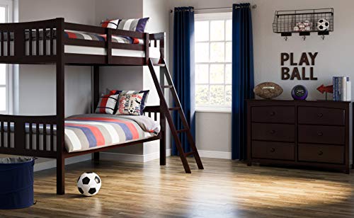 Storkcraft Caribou Twin-over-Twin Bunk Bed (Espresso) β GREENGUARD Gold Certified, Converts to 2 individual twin beds