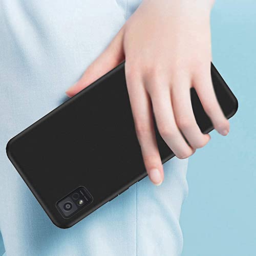 YJROP for ZTE Avid 589 Case with Tempered Glass Screen Protector Slim Full-Body Silicone Bumpers Anti-Scratch Shockproof Protective Phone Case Cover for ZTE Avid 589 /Z5158 (Black)