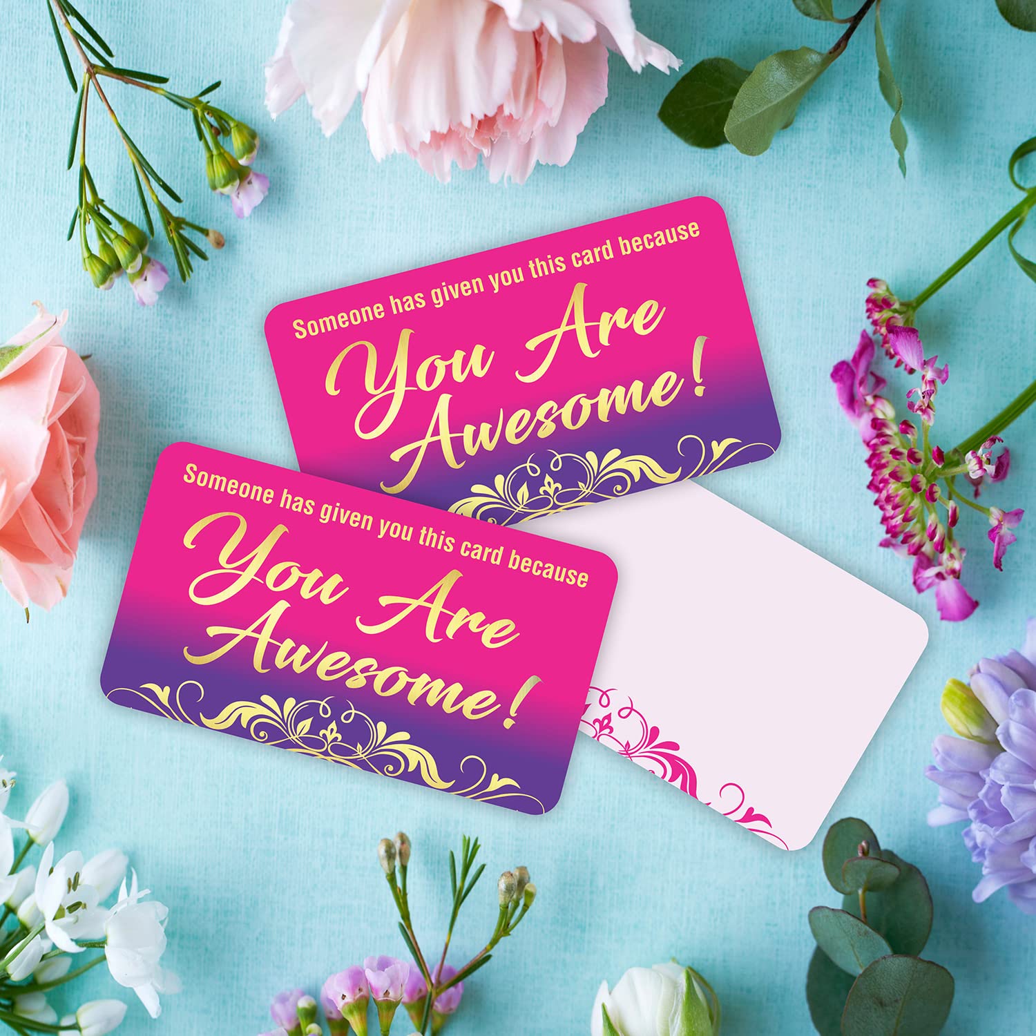 PARTH iMPEX You are Awesome Cards - (Pack of 100) Gold Foil Stamping 3.5" x 2" Appreciation Kindness Matters Card for Teachers Employees Coworker Staff