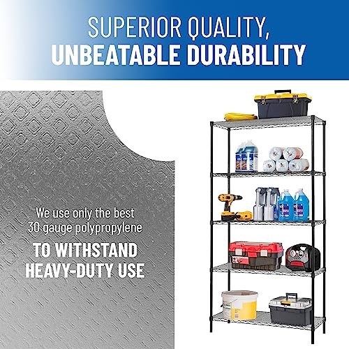 Shelf Liners for Wire Shelf System - Set of 4 in Clear 18 x 36 inch - Plastic Wire Shelving Shelf Mats - Made in USA