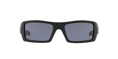 Oakley GASCAN OO9014 Sunglasses for Men + Vision Group Accessories Bundle(Matte Black/(Matte Black/Grey/Blue Line on Oakley Logo (901411), 60)