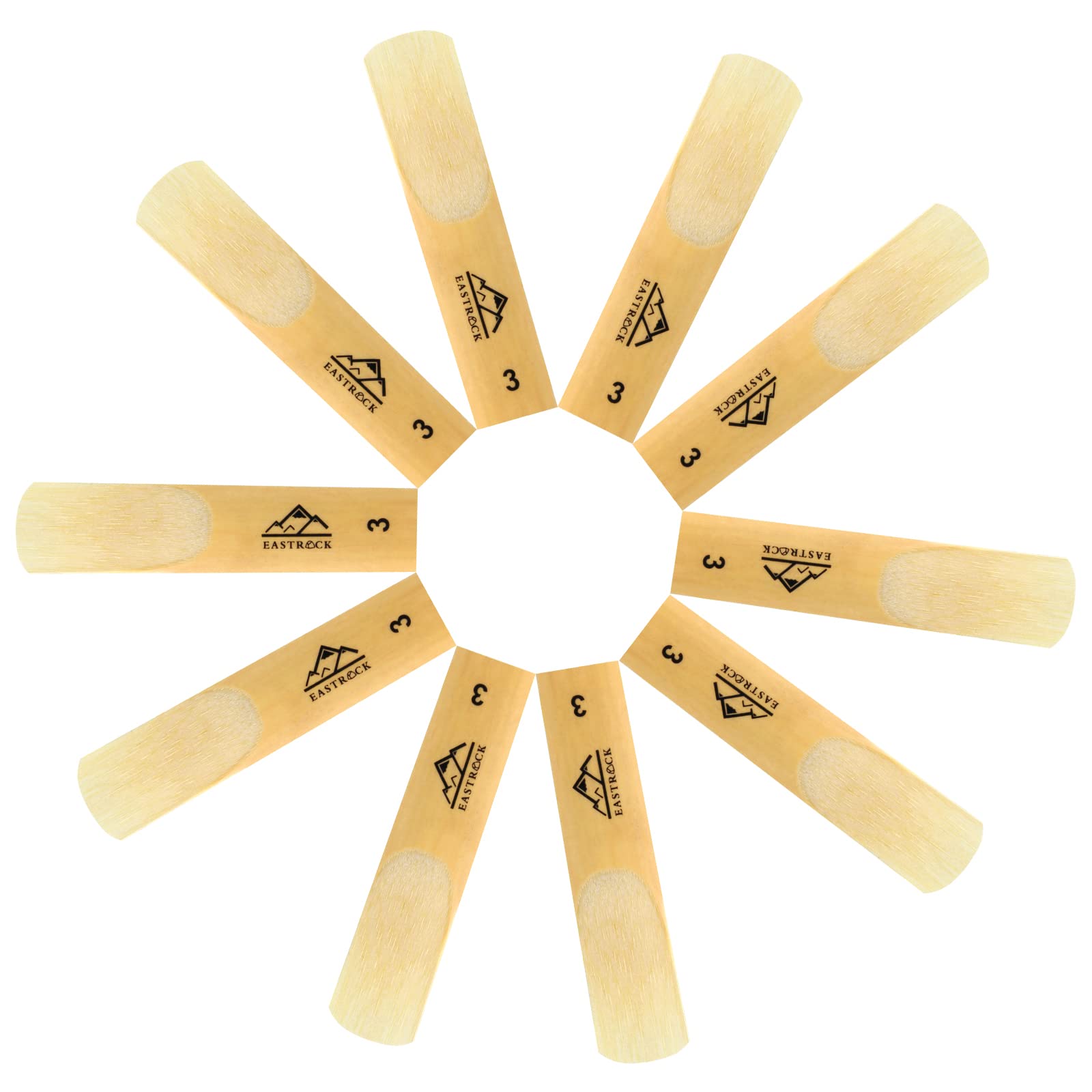 EASTROCK Soprano Saxophone Reeds 2.0/2.5/3.0 for Bb Soprano Sax Strength 2.5-10 Pack with Plastic Case