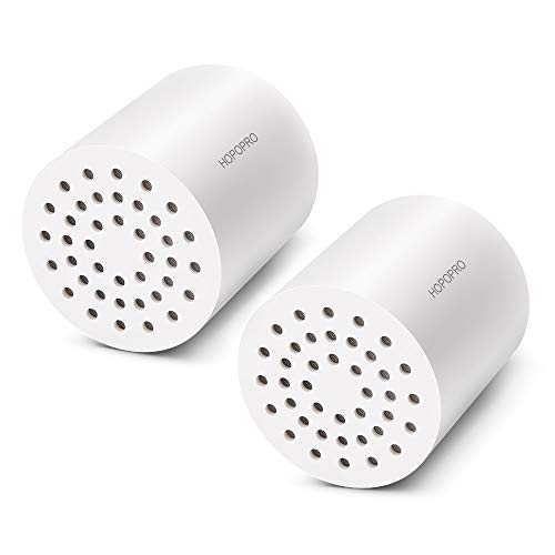 HOPOPRO NBC News Recommended Brand 18 Stages Shower Filter Replacement 2 Pack High Output Shower Filter Cartridge Replacement for Shower Systems Removing Chlorine Fluoride Heavy Metals