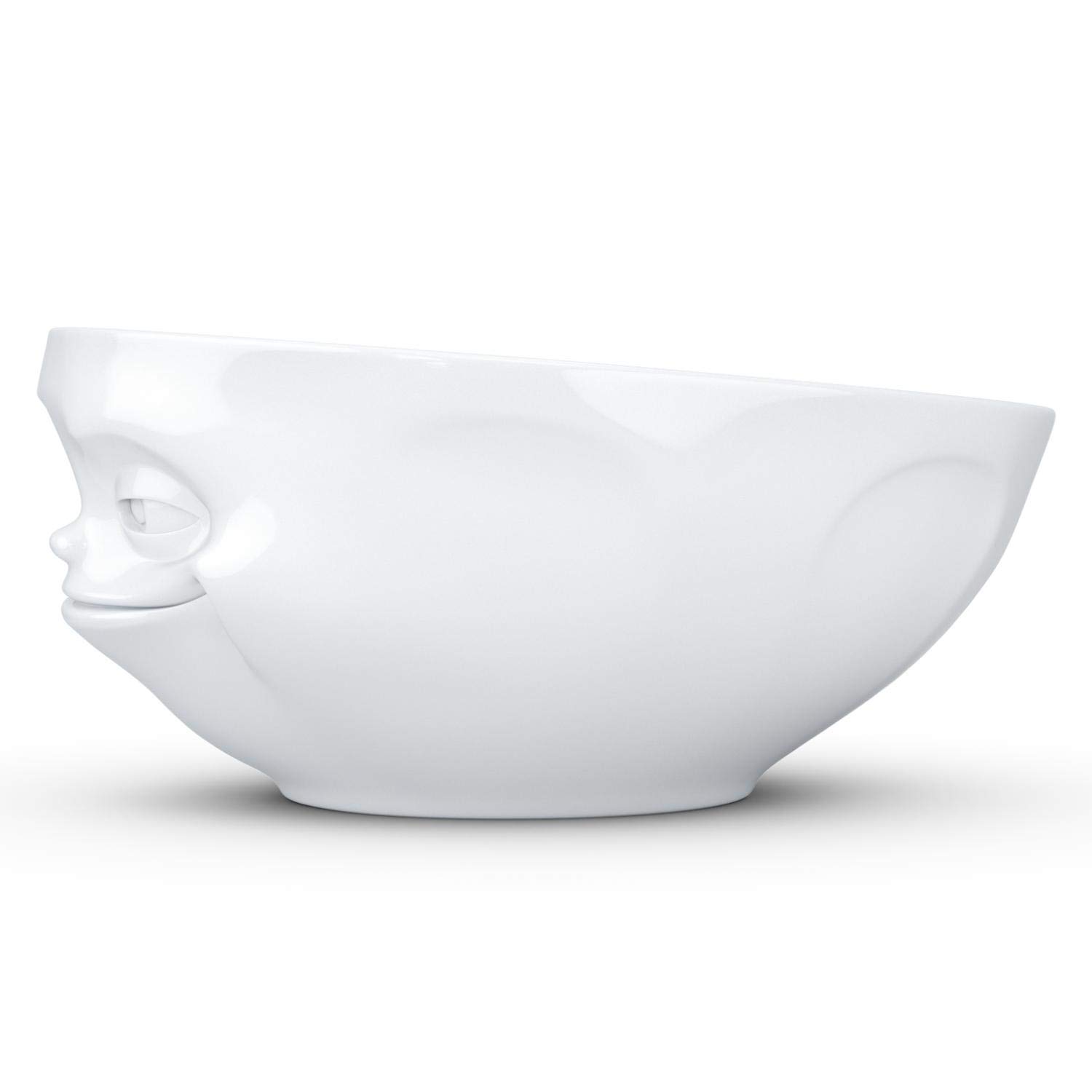 FIFTYEIGHT PRODUCTS TASSEN Porcelain Bowl, Grinning Face Edition, 11 oz. White (Single Bowl) Medium Bowl for Soup Cereal