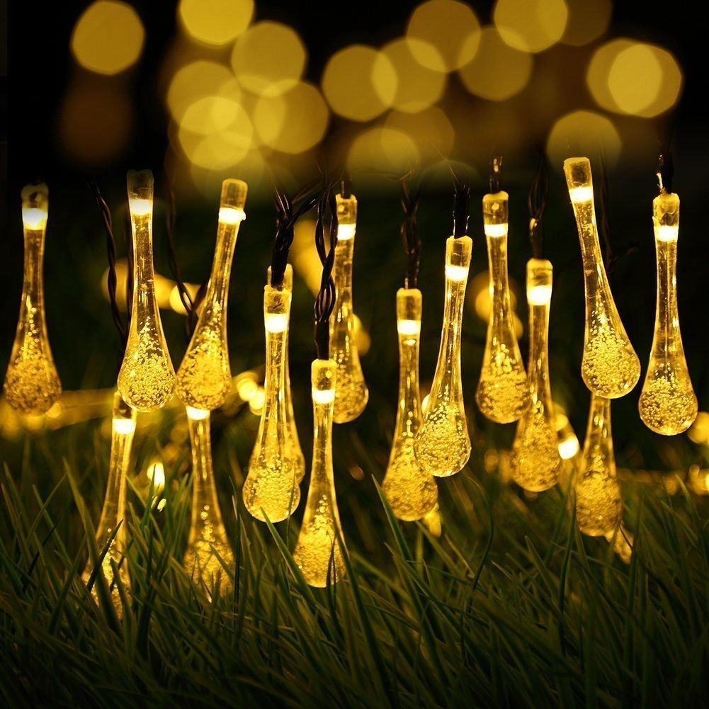 Solar Powered String Lights Mayoya 30 LED 20 Ft Outdoor Solar String Lights Waterproof Decorative Lightings for Home Patio Garden Lawn Yard Party Wedding (Warm White)