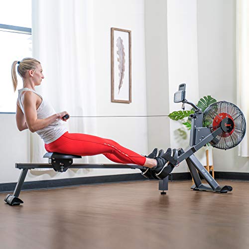 Sunny Health & Fitness Air Plus Magnetic Resistance Rowing Machine β SF-RW5940, gray