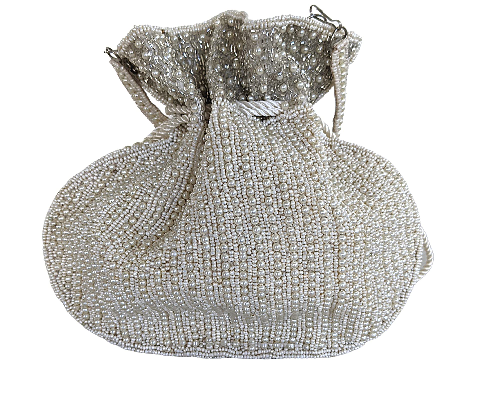 CRAFT BAZAAR Handmade Potli Bags For Women, Beaded Drawstring Purse, Evening Clutches For Wedding And Party, Wristlet Purses For Women