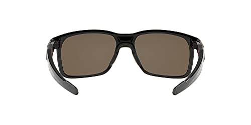 Oakley Men's OO9460 Portal X Rectangular Sunglasses, Polished Black/Prizm 24K Polarized, 59 mm