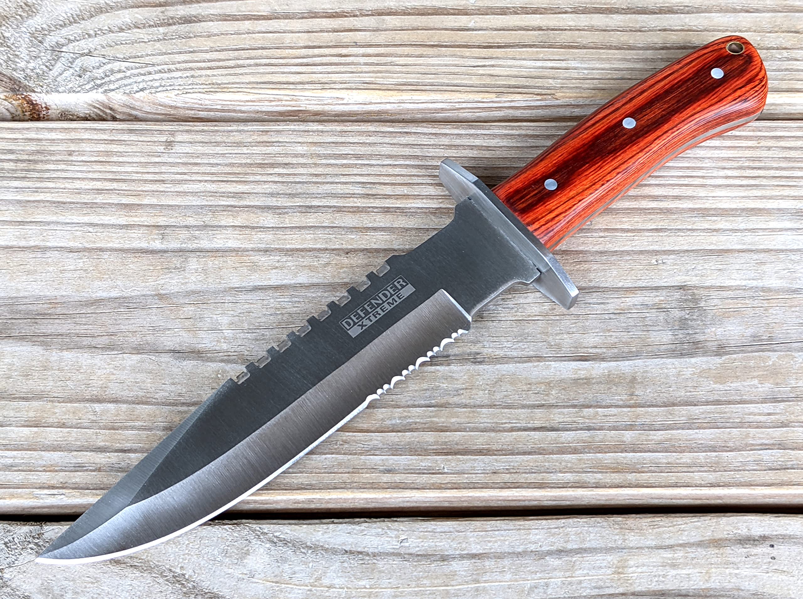 Defender Xtreme Full Tang Serrated Blade 11-inch Hunting Knife with Sheath