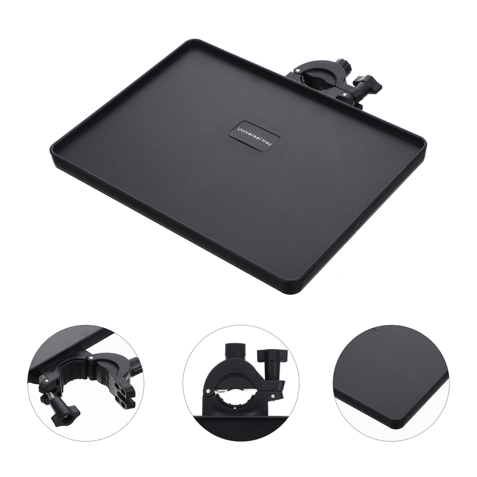 HEALLILY 1pc Mic Rack Stand Tray Adjustable Clamp-On Rack Tray Holder Universal Mic Microphone Stand Tray for Live Streaming Karaoke Concert
