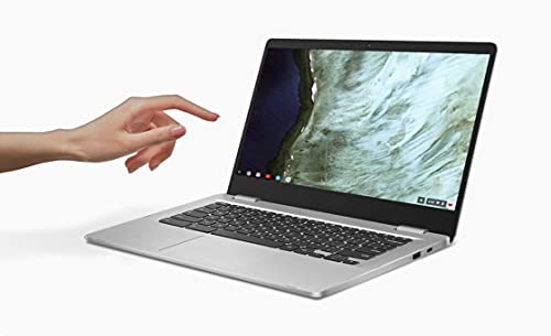 NewASUS Chromebook 14 Inch HD Laptop Computer PC for Business Student with 4GB RAM 64GB eMMC Intel Celeron N3350 WiFi Bluetooth Webcam Type-C Online Class Ready Chrome OS 1-Week AimCare Sup