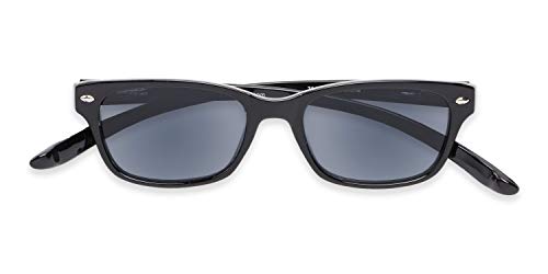 Retro Square Reading Sunglasses in Black with Smoke Lenses by Readers.com | The Cabo Hanging | +2.00