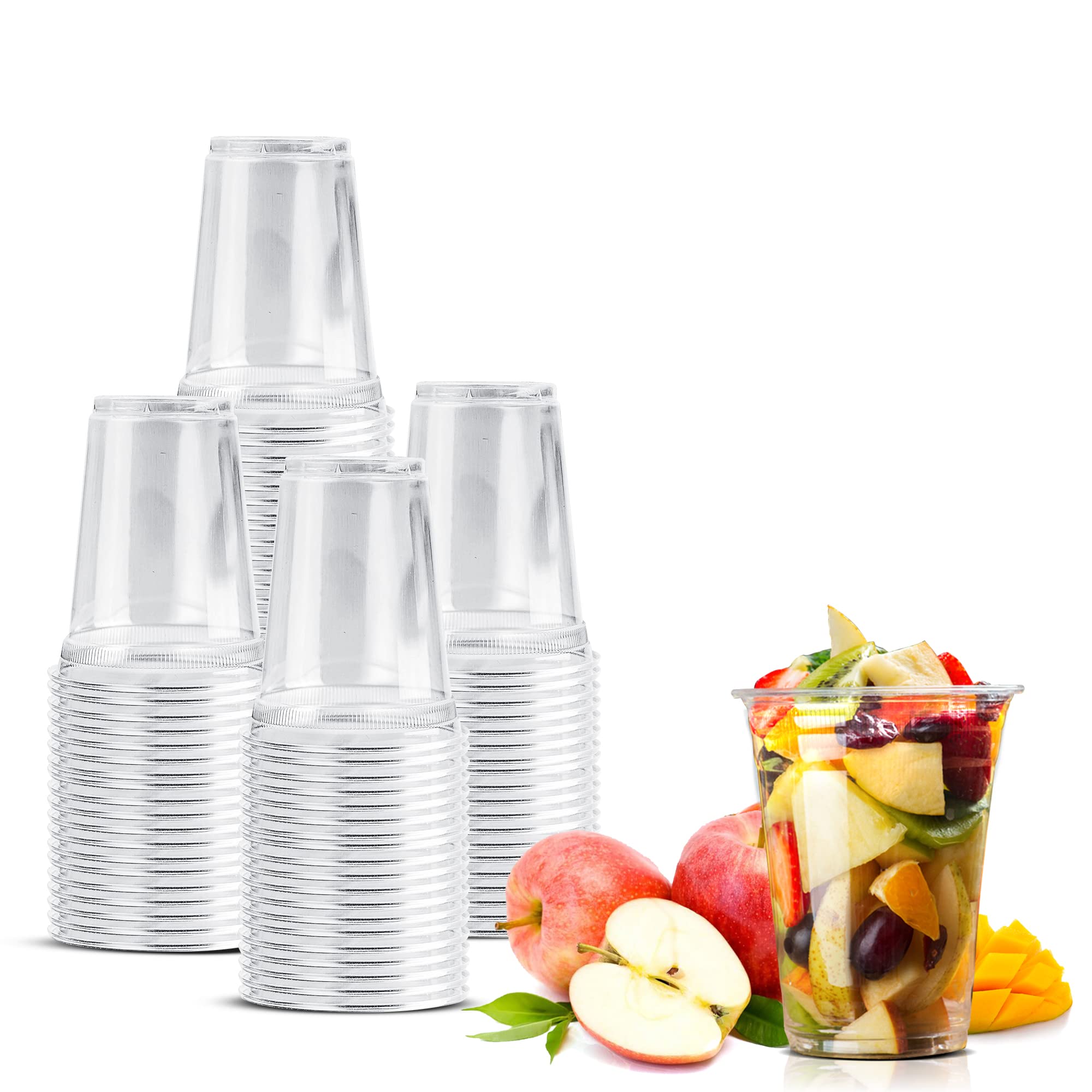 CUPPIFY 100 Pack 9 oz Plastic Cups Disposable - Perfect for Parties, Picnics, Office, Home, Weddings, Birthdays and More - Convenient, Durable (Pack of 100)