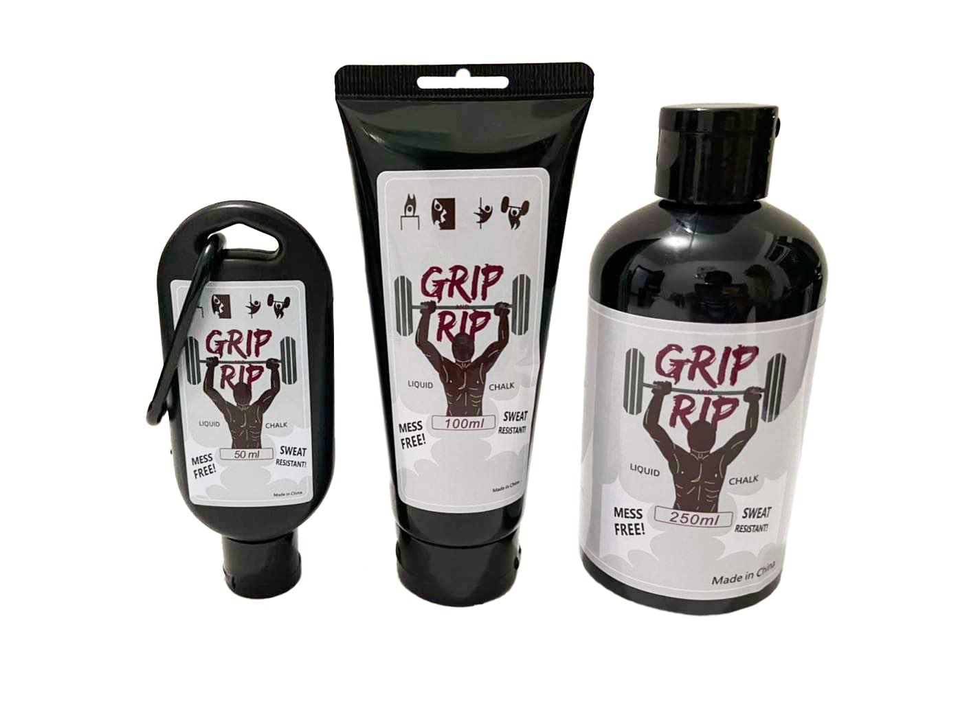Grip and Rip | Liquid Chalk | 50-250 mL Bottles | Used for Weight Lifting, Rock Climbing, Gymnastics, Plus | Athletic Chalk (100 mL)