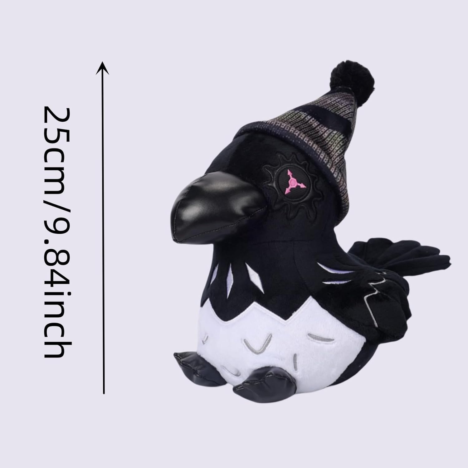 Murders-Drones Plush Toy,Hit SciFi Comedy Animation Role Uzi Black Crow,Soft Character Throw Pillow, Home Decor,Great Gift for Kids Boys Girls