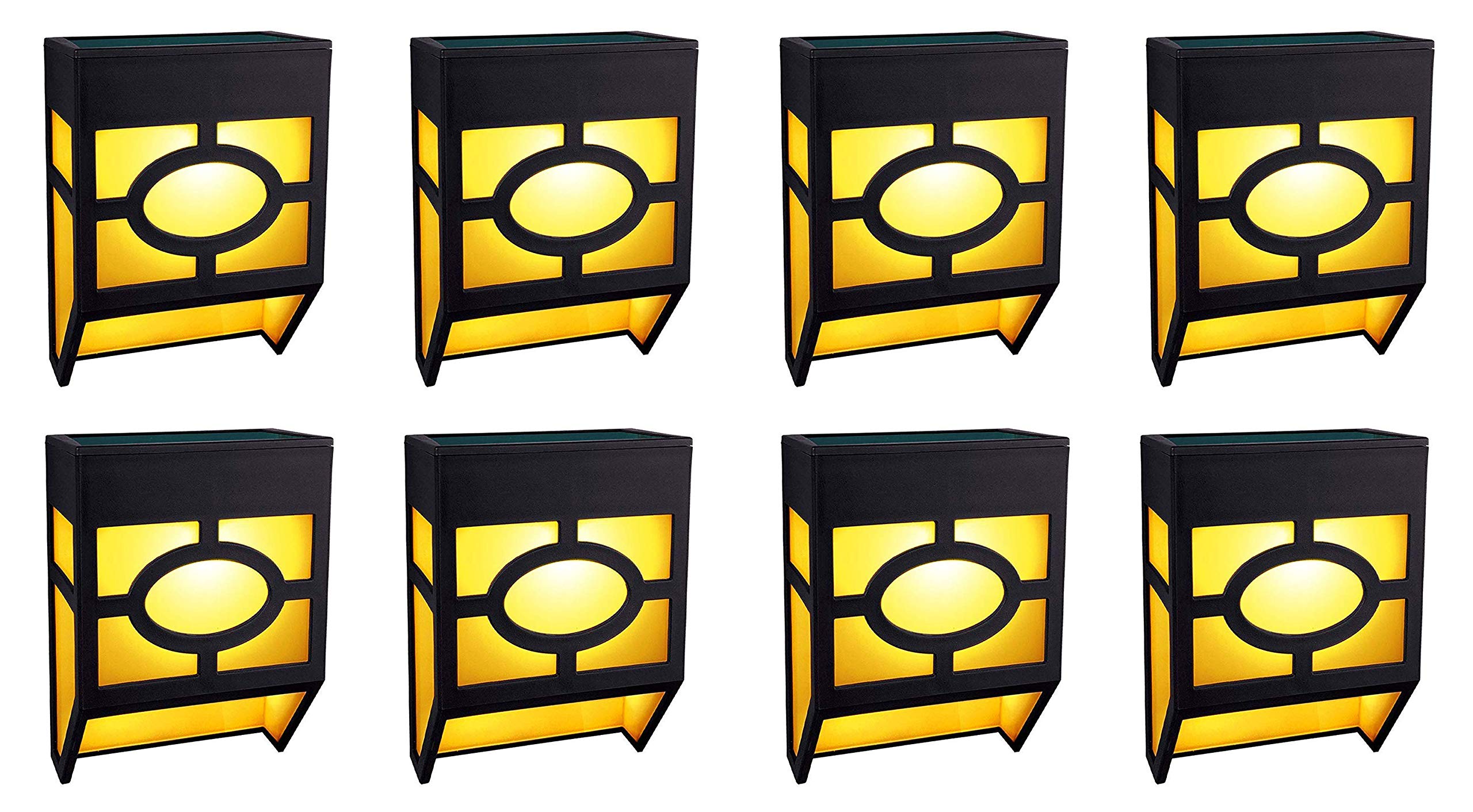 Upgrade Solar Powered Wall Mount Lights Landscape Garden Yard Fence Outdoor Warm Lights (8pc)