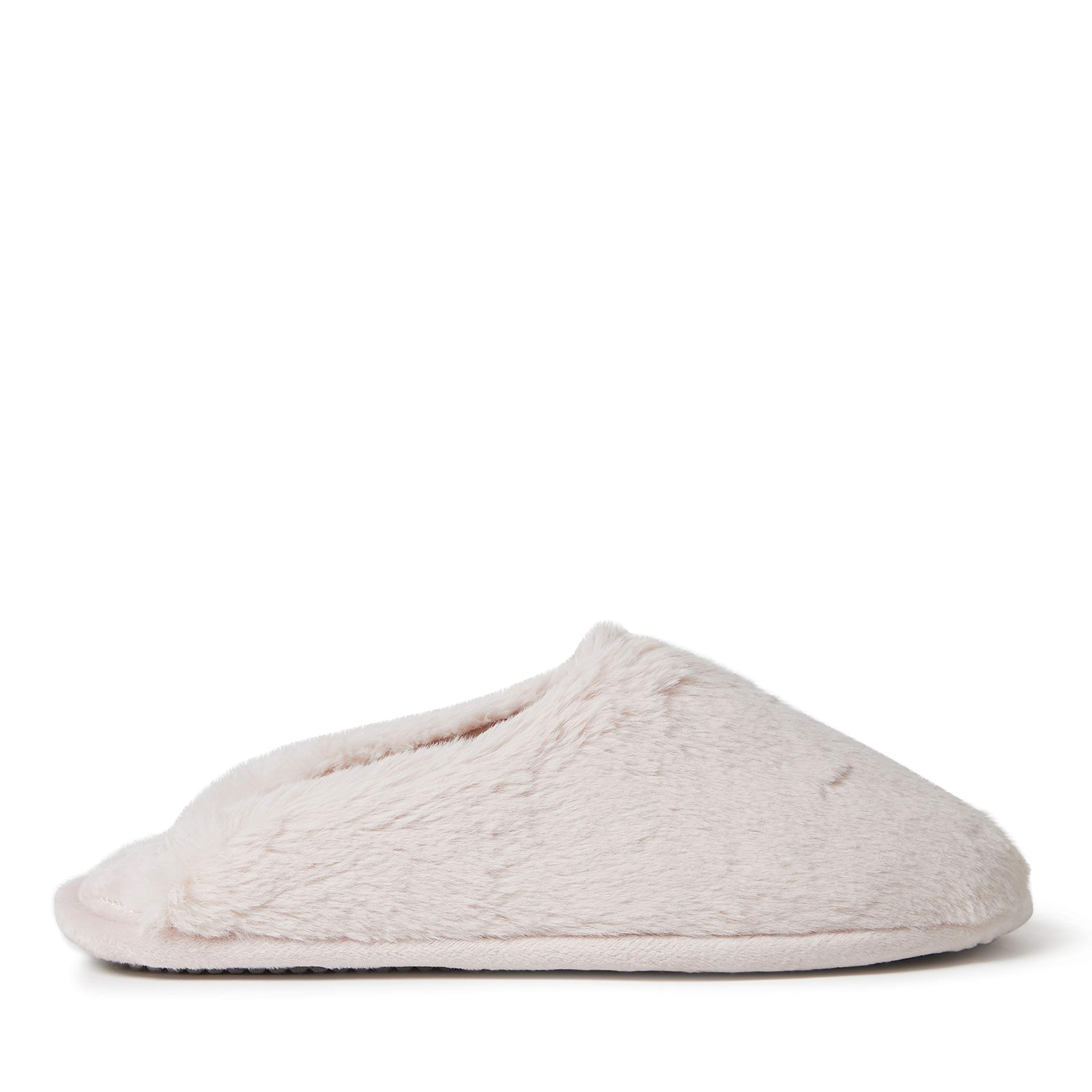 Dearfoams Women's Slide Slipper, Sleet ,medium