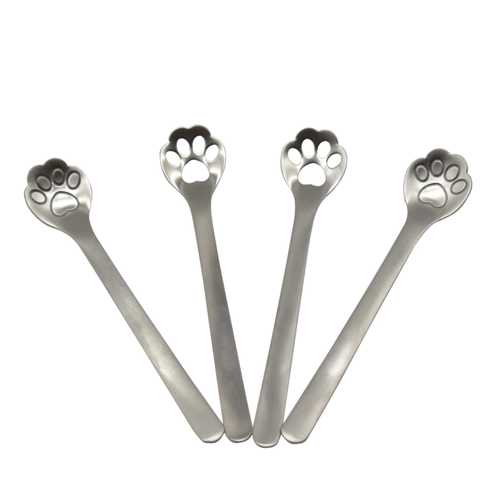 Maydahui 6PCS Cat Paw Spoon Hollow Out Coffee Spoons 5.8 inch 18/10(304 )Stainless Steel Teaspoon for Dessert Ice-cream Stirring Home Kitchen Restaurant