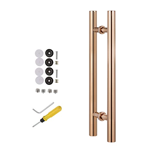 Shower Glass Sliding Door Pull Handle Companion Set,Stainless Steel Gate Push for n Door,Entry Door & Interior Exterior Door (Color : Rose Gold,Size : Long 60cm/23.6 inch)