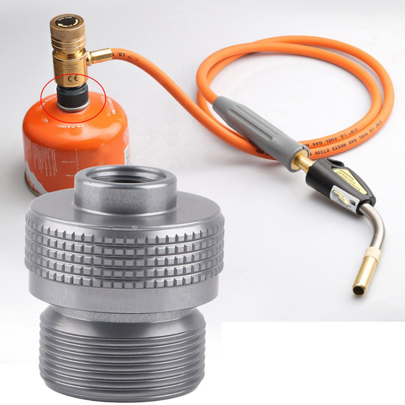 Dioche Gas Adapter, Camping Gas Canister Adapter Convertor Valve Flat Canister to 1L MAPP Gas Adapter