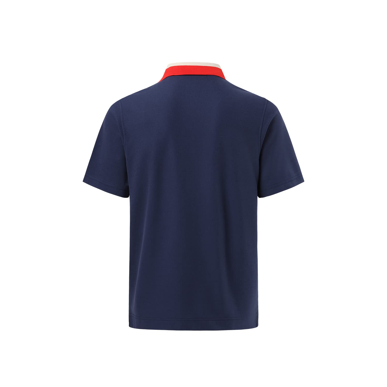 DEOLAX Men's Polo Shirt Casual Classic Fit Short Sleeve, Navy Blue, L
