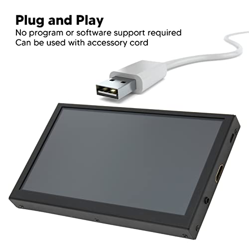 Mini Computer Second Screen, HD Multimedia Interface Plug and Play Metal Case Dual Speakers Portable 7 Inch Monitor for OS X for Laptop