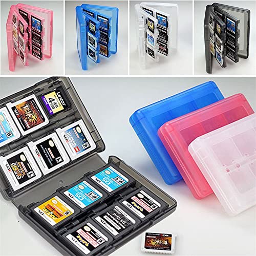 Game Card Case Holder Compatible for 3DS/3DS/DSi/DSi XL/DSi LL/DS/DS Lite, 28-in-1 Game Cards Cartridge Storage Travel Box Game Card Container Organizer Protective Portable Hard Shell (Blue)