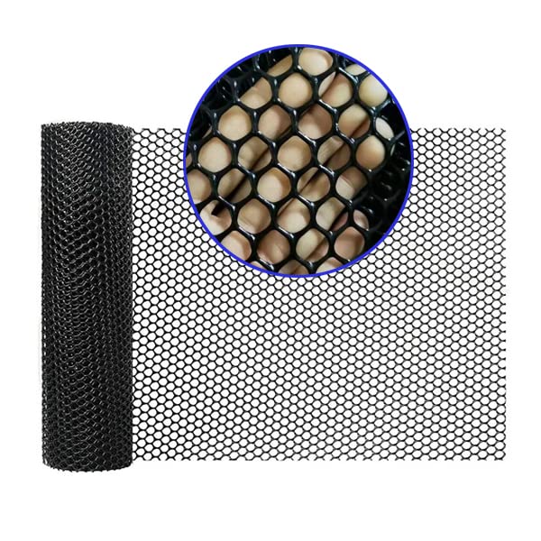 Plastic Gutter Guard Mesh Roof Gutter Protection Screen Roll Leaf Filter Gutter Cover Guard Mesh Protector Roof Leaf Guard No Hooks (0.4m x 4m=(1.3Ft x 13.1Ft), Black)