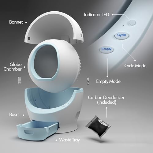COZYBLUE Self Cleaning Cat Litter Box, ALWAYS-OPEN DESIGN GUARANTEES 100% SAFETY for YOUR CAT; Extra Large Space for Multiple Cats; Latest Model No App Needed Automatic Odor Removal [1-Year Warranty]