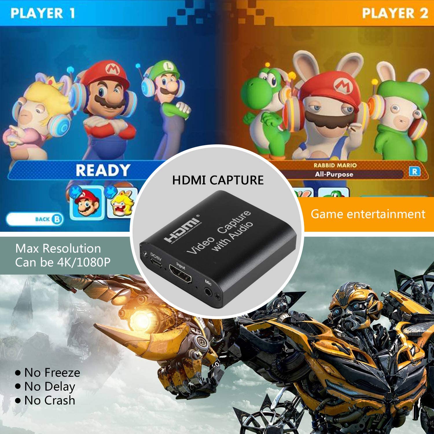 DIGITNOW Video Capture Card 4K HDMI Video Capture Device with Loop Out, Full HD 1080P Game Capture Video Recorder for Live Streaming, Broadcasting or Video Conference